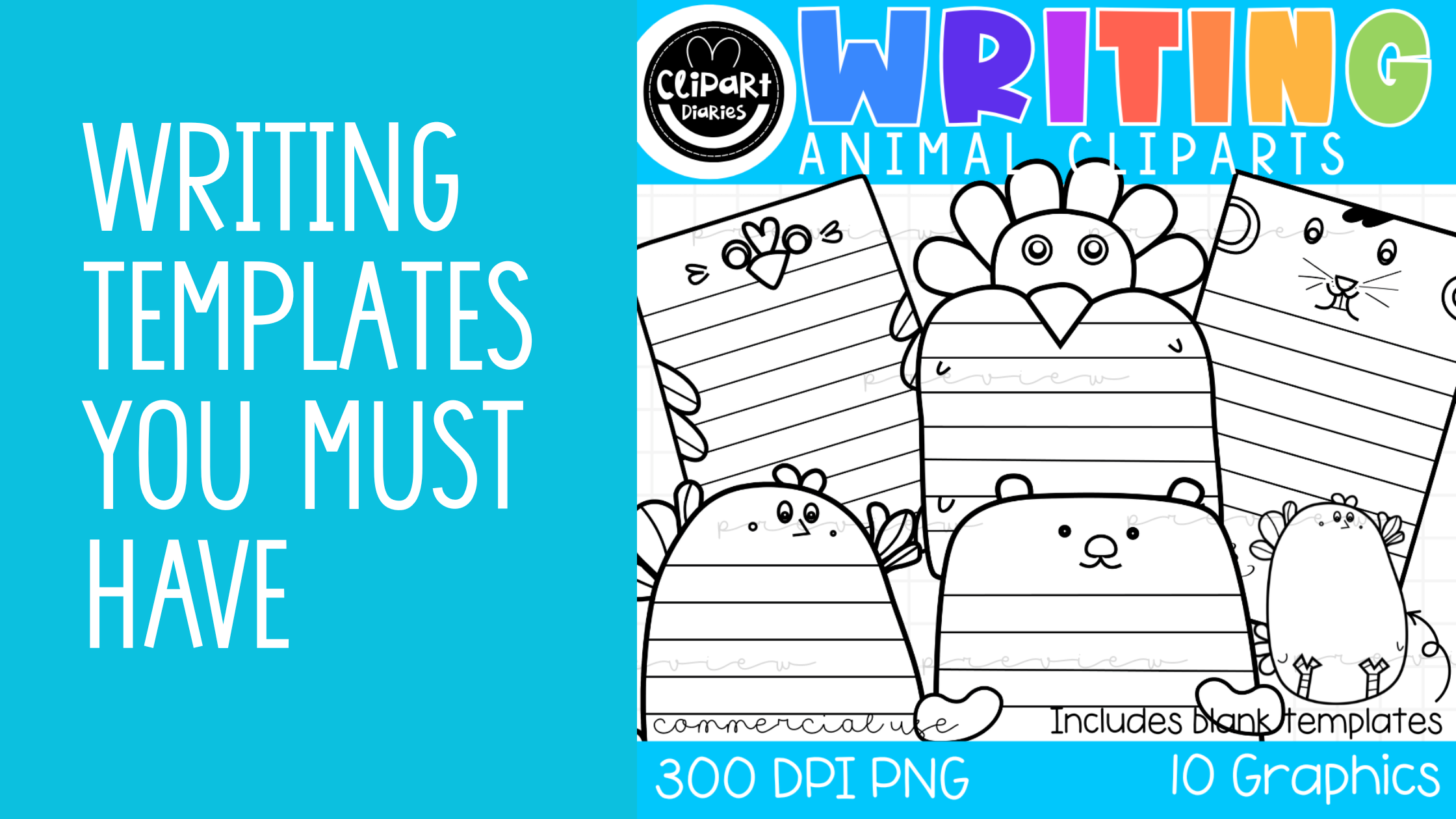 Fun Writing Templates - Animal Theme